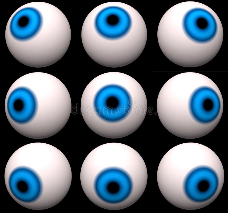Nine Blue Eyes stock illustration. Illustration of white - 397610