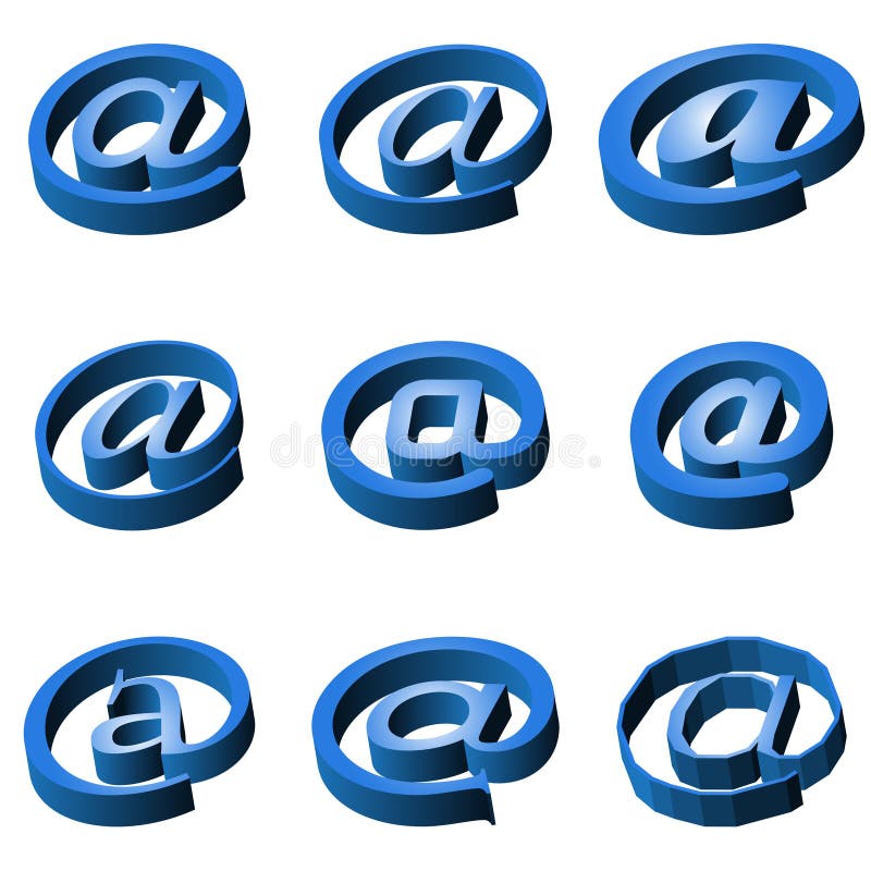 Nine blue icons e-mail stock vector. Illustration of global - 31480401