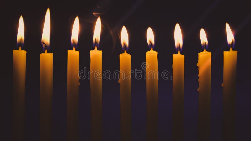 Nine candles stock photo. Image of channukkah, hanukkah - 16052684