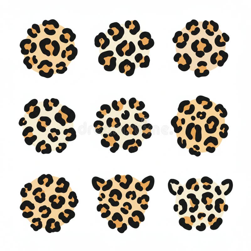 Nine Circles are Arranged in a Grid Pattern, Each Displaying a ...