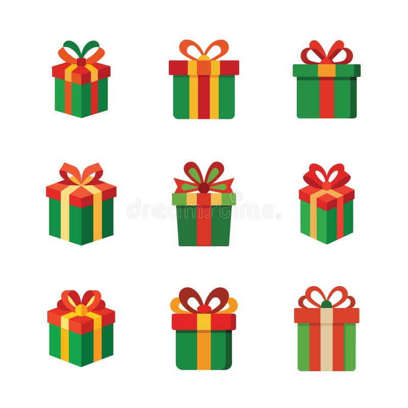 Printable Christmas Gift Box Template Stock Illustrations – 1,135 ...