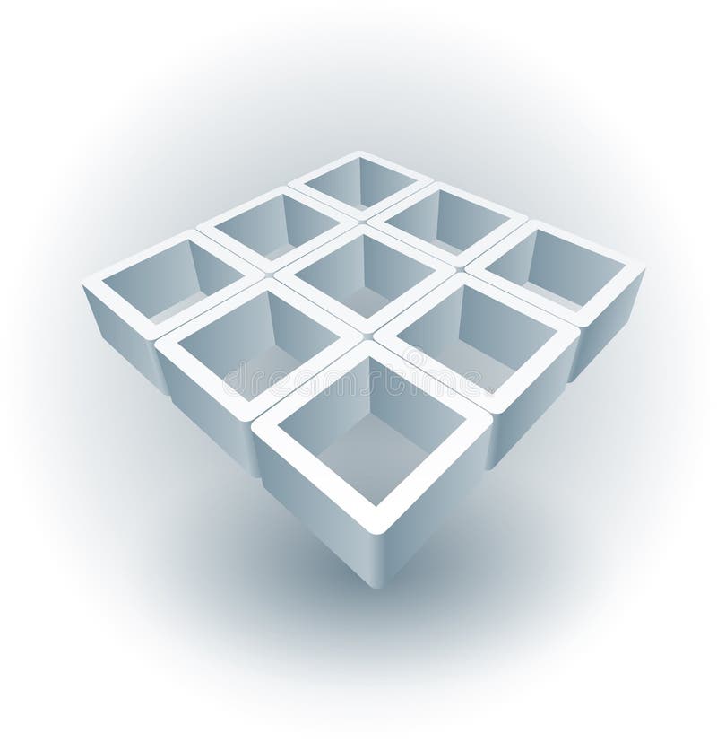 Nine cubes stock vector. Illustration of element, technology - 31362169