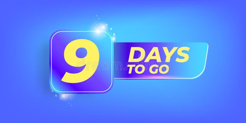 Nine Days To Go Countdown Blue Horizontal Banner Design Template. 9 ... Nine Days To Go Countdown Blue Horizontal Banner Design Template. 9 ...