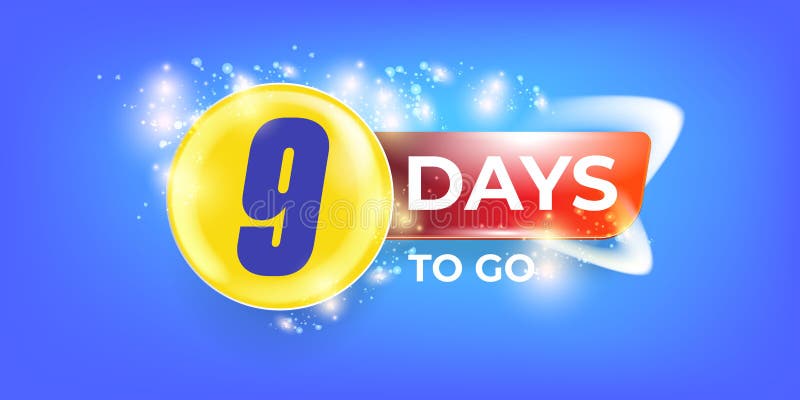 Nine Days To Go Countdown Blue Horizontal Banner Design Template. 9 ... Nine Days To Go Countdown Blue Horizontal Banner Design Template. 9 ...