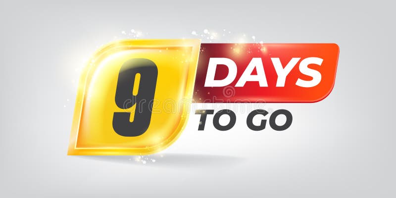 Nine Days To Go Countdown Horizontal Banner Design Template. 9 Days To ... Nine Days To Go Countdown Horizontal Banner Design Template. 9 Days To ...