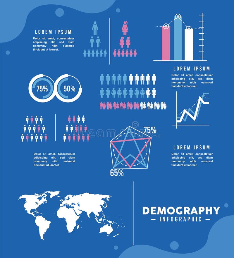 Set of Infographic Demography Elements. Stock Vector - Illustration of ...