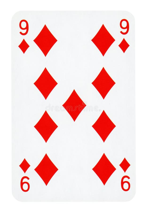 Nine of Diamonds Playing Card - Isolated on White Stock Illustration ...