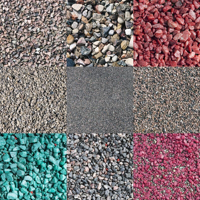 Nine Different Colored and Natural Crushed Stones Stock Photo - Image ...