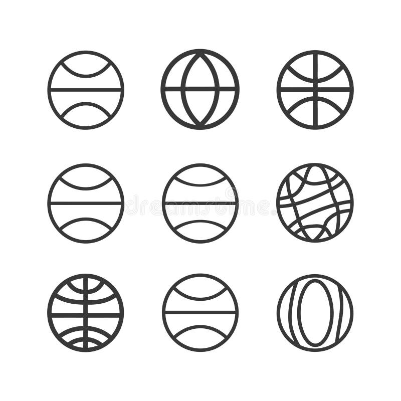 Collection of Nine Simple Globe Line Icons Stock Vector - Illustration ...