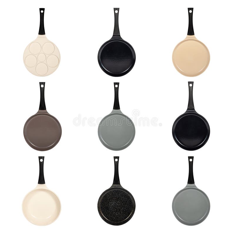Set with Different Pans on White Background. Banner Design Stock Photo ...