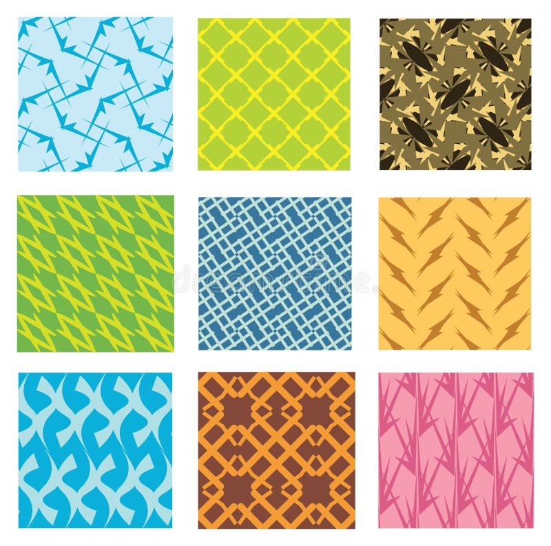 Nine Different Seamless Pattern Stock Vector - Illustration of ...