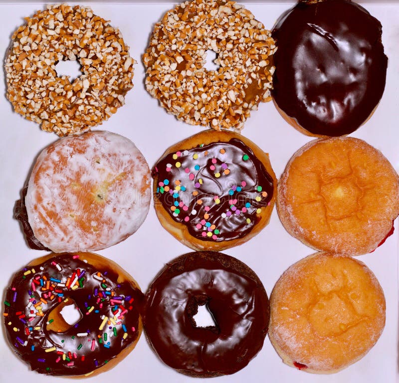 Nine Doughnuts stock image. Image of icing, doughnuts - 94785303