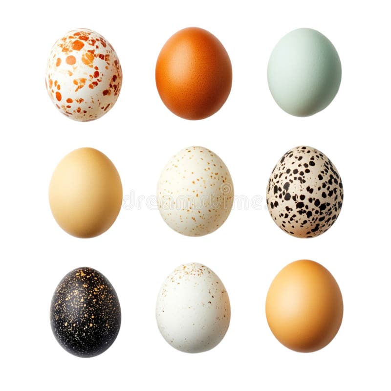 Nine Eggs Various Colors and Patterns Displayed Against Black ...