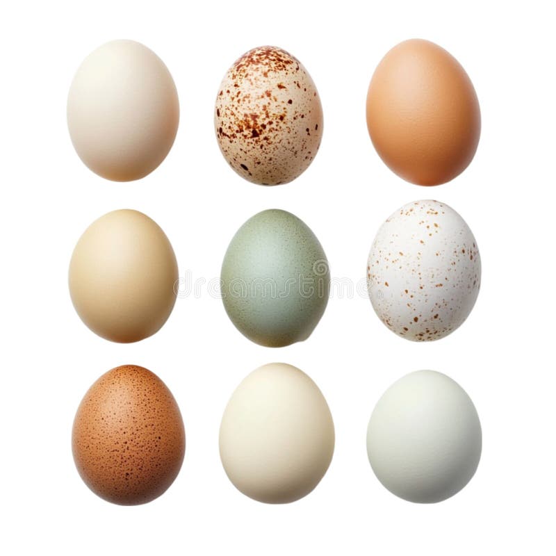 Nine Eggs Various Colors and Shell Textures Displayed on Black ...