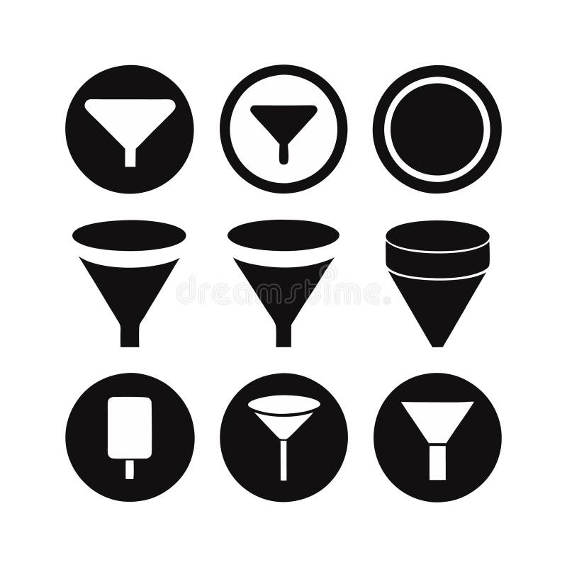 Nine Filter Icons in Various Colors Stock Vector - Illustration of logo ...