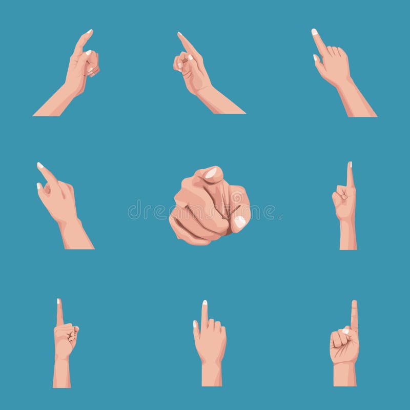 Nine fingers point stock vector. Illustration of digital - 242128071