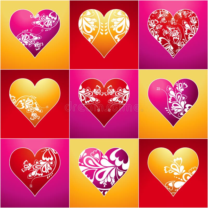 Nine heart, vector stock vector. Illustration of element - 3972998