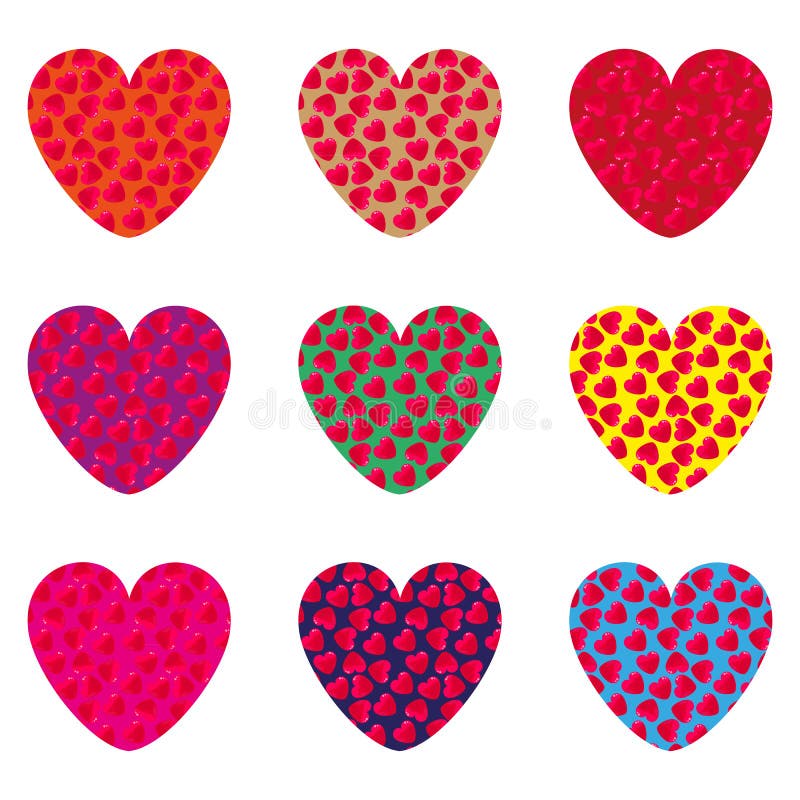 Nine hearts stock vector. Illustration of circle, romantic - 29162616