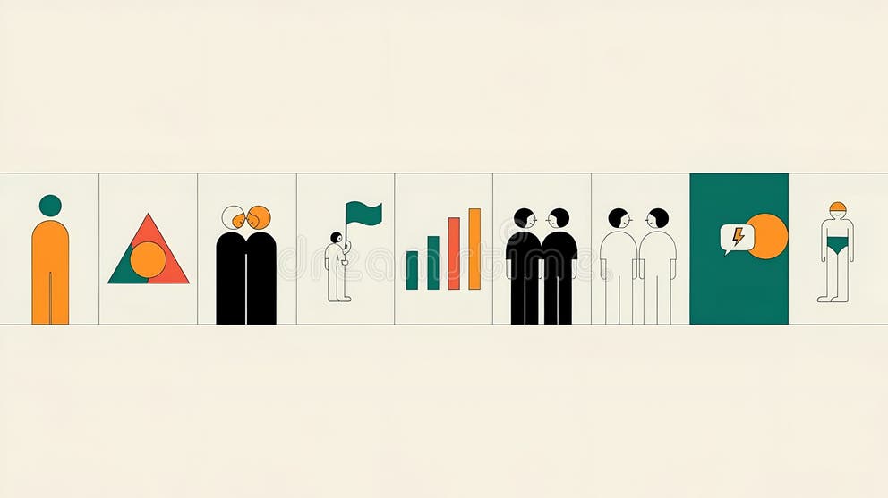 Nine Individual Illustrations, Each Depicting Different Characters in ...