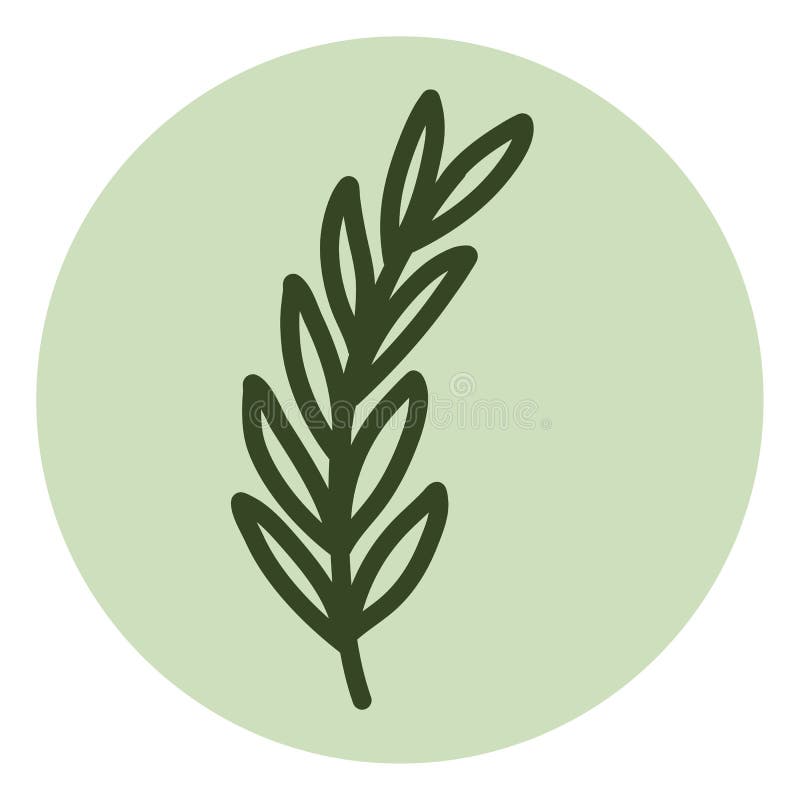 Nine Leaves on a Branch, Icon Stock Vector - Illustration of blossom ...