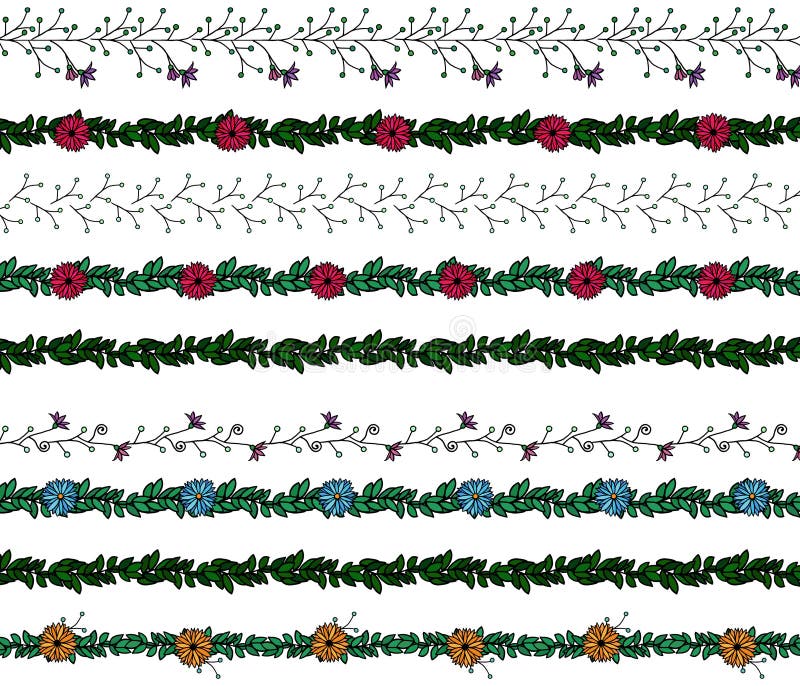 Nine Leaves and Flower Line Stock Vector - Illustration of boho, leaves ...