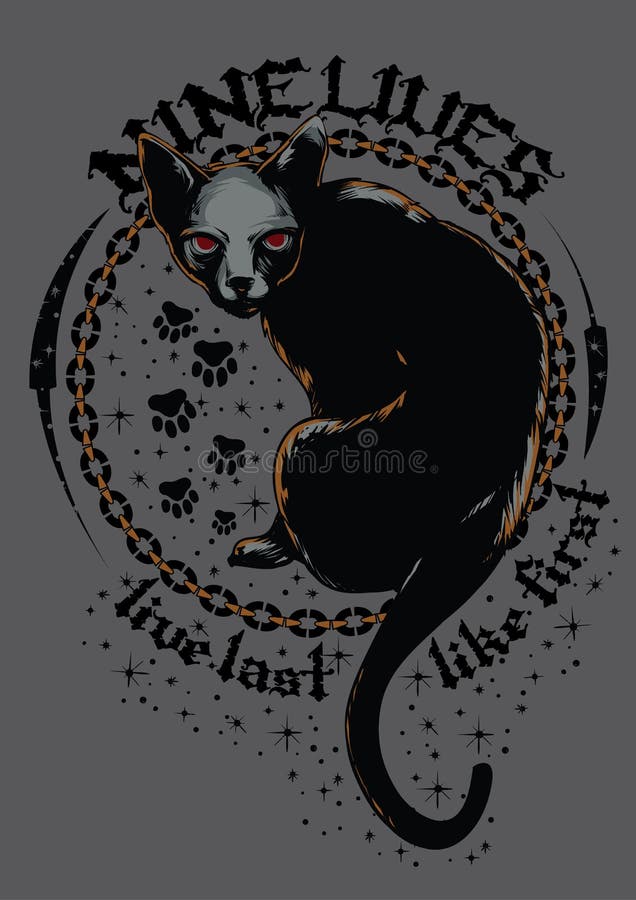 Nine lives stock vector. Illustration of character, feline - 34644367