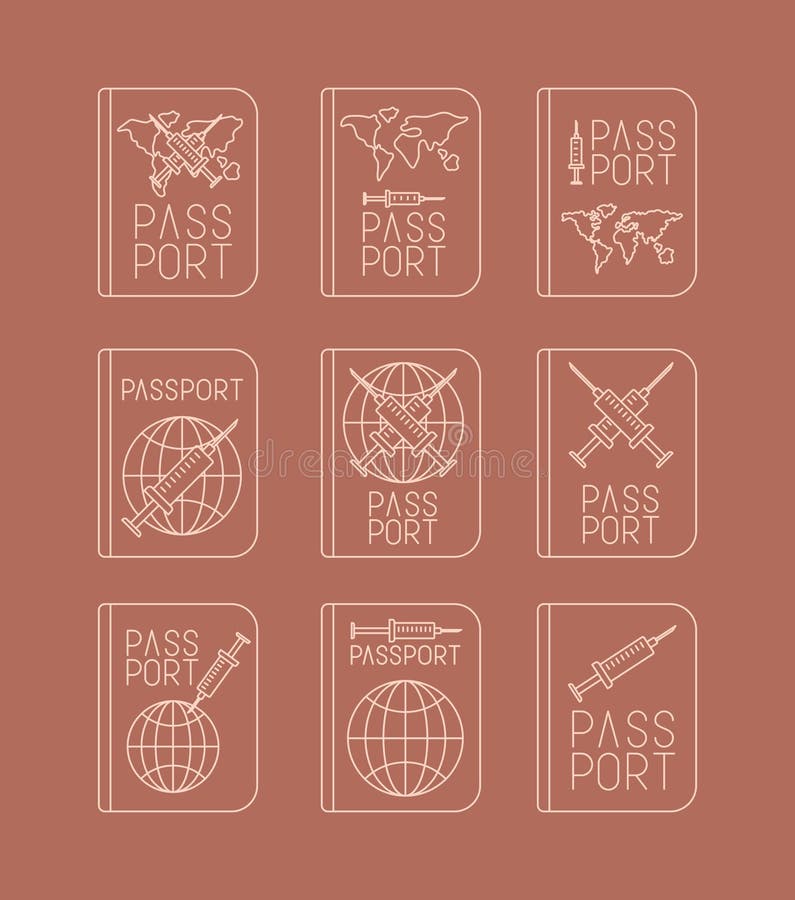 Nine medical passports stock vector. Illustration of clinic - 229191371