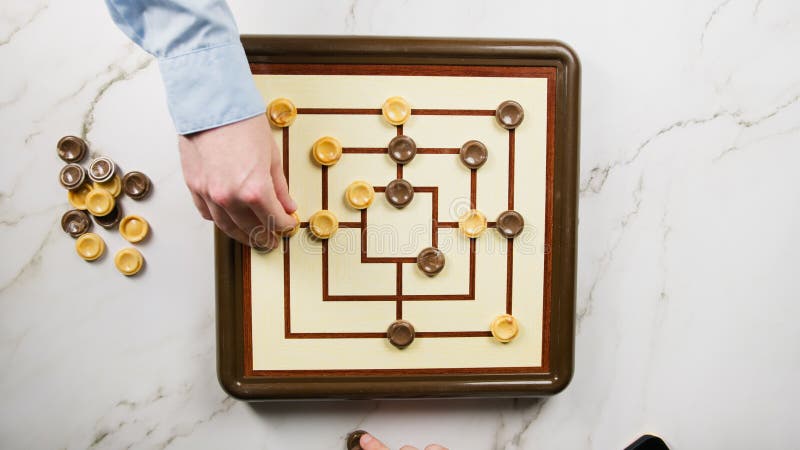 Nine Men Morris Board Game Challenge Stock Image - Image of competition ...