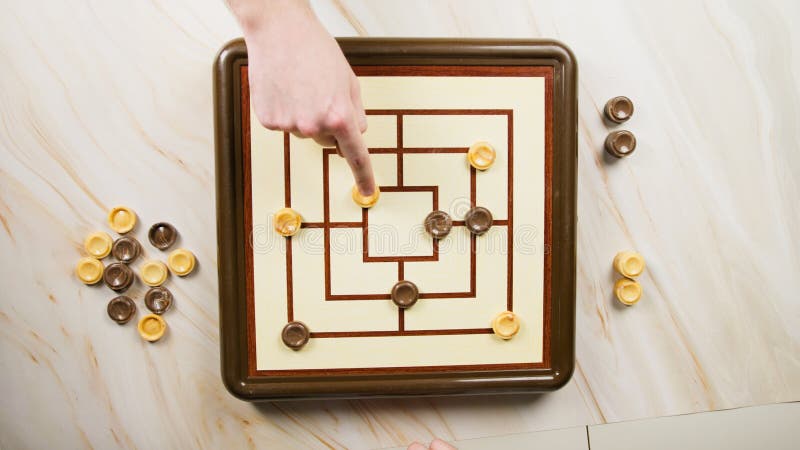 Nine Men Morris Board Game Challenge Stock Image - Image of morris ...