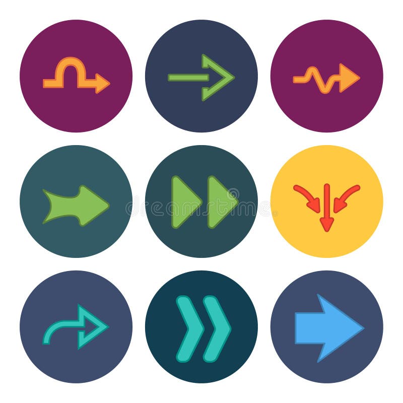 Nine new simple arrows stock vector. Illustration of graphic - 65426140