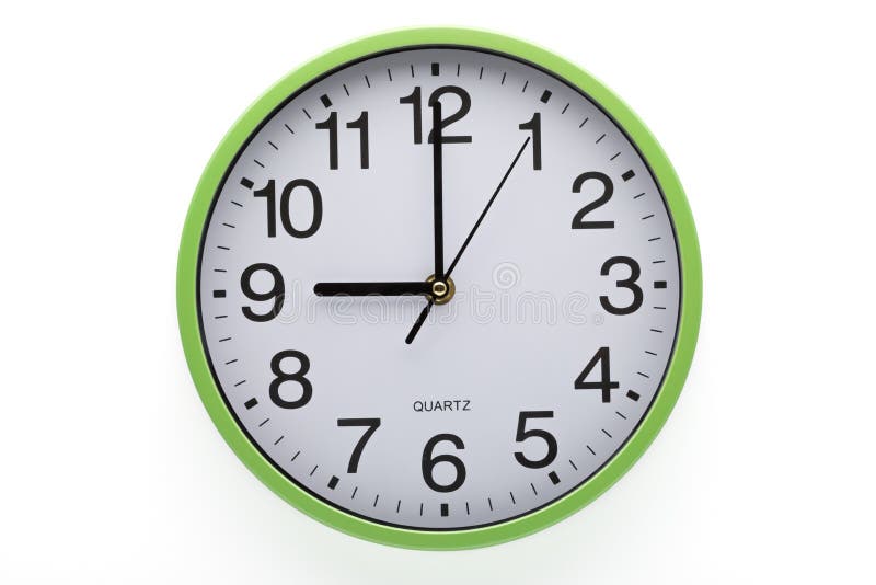121 White Clock Showing Nine Isolated Stock Photos - Free & Royalty ...