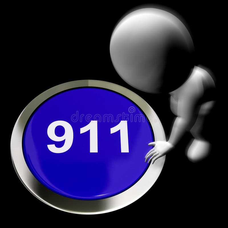 Nine One One Pressed Shows 911 Emergency or Crisis Stock Illustration ...
