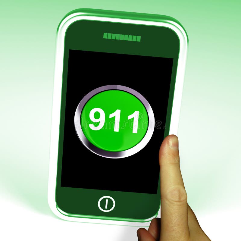 Nine One on Phone Shows Call Emergency Help Rescue 911 Stock ...