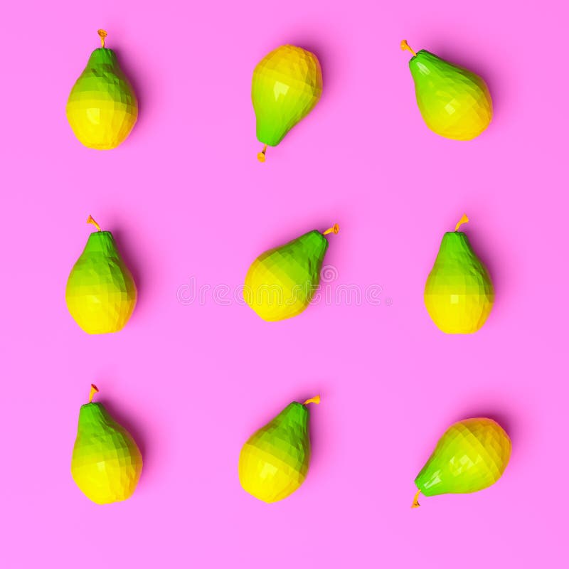 Nine Pears on Bright Background Stock Illustration - Illustration of ...