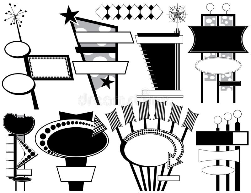 Nine Retro Advertising Signs Stock Vector - Illustration of americana ...