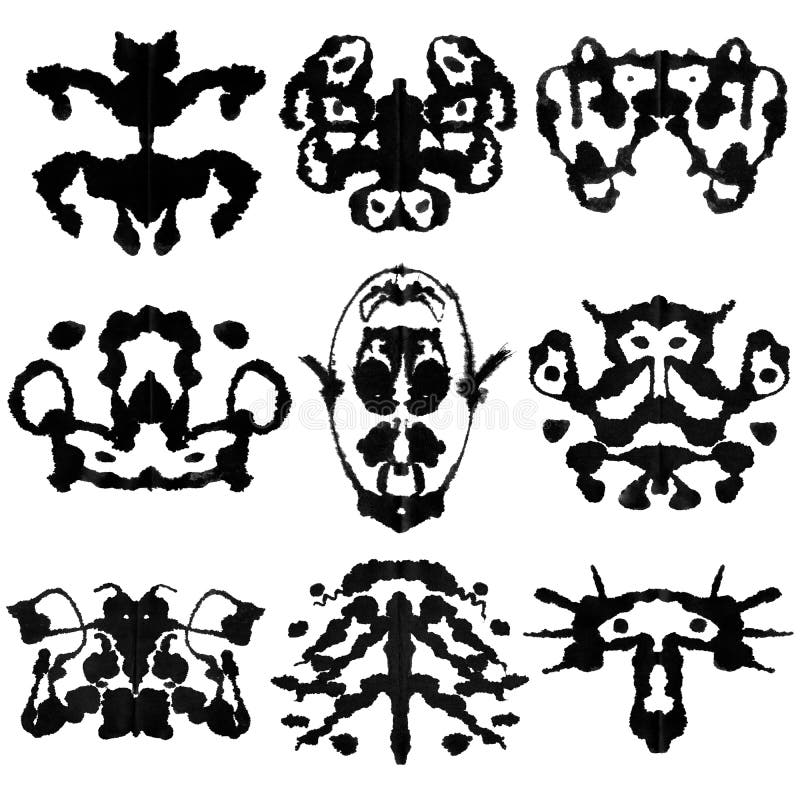 Nine Rorschach Test stock image. Image of pattern, scientific - 23047581