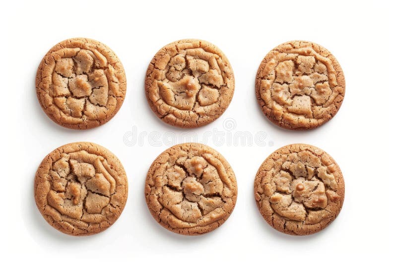 Nine Crackle Cookies Isolated on White. Artificial Intelligence Image ...