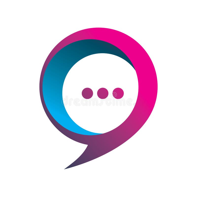 Nine Color Chat Logo Design Stock Illustration - Illustration of media ...