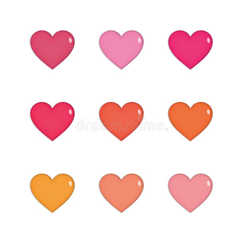 Nine shiny hearts stock illustration. Illustration of romantic - 4669685