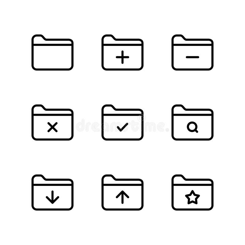 Typical Computer Folder Icons Stock Illustrations – 8 Typical Computer Folder Icons Stock ...