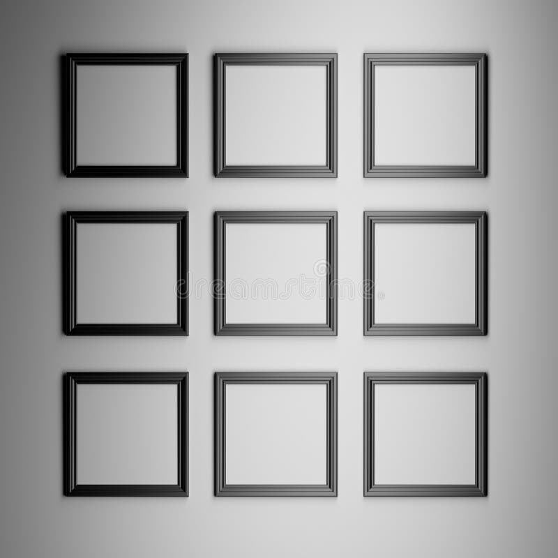 Nine square frames stock illustration. Illustration of rendering ...
