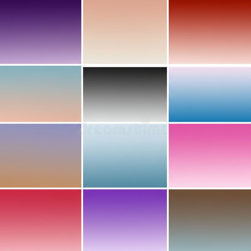 Nine Square Panels Feature Smooth, Gradient Backgrounds in Various ...