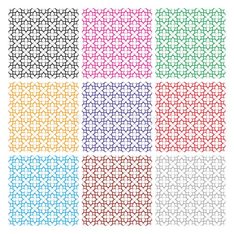 Nine Square Patterns are Displayed in a 3x3 Grid, Each with Intricate ...