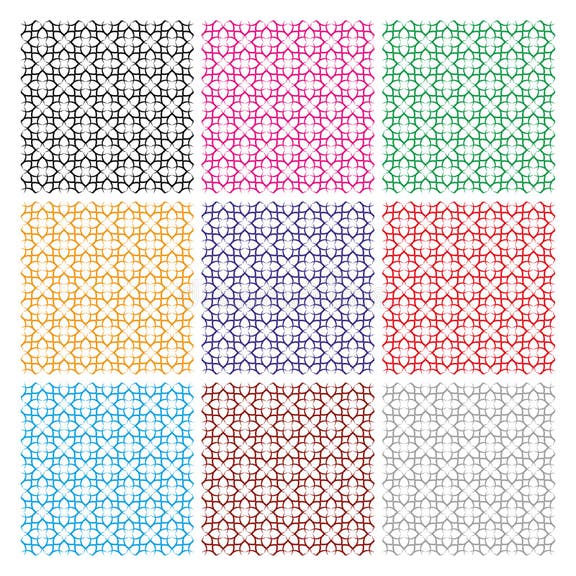 Nine Square Patterns are Displayed in a 3x3 Grid, Each with Intricate ...
