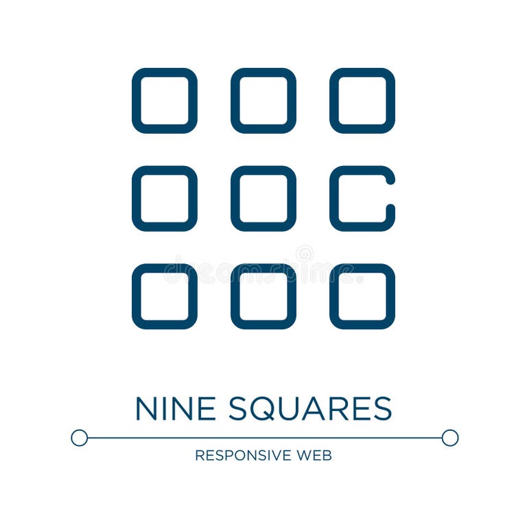 Nine Squares Icon. Linear Vector Illustration from Responsive Web ...