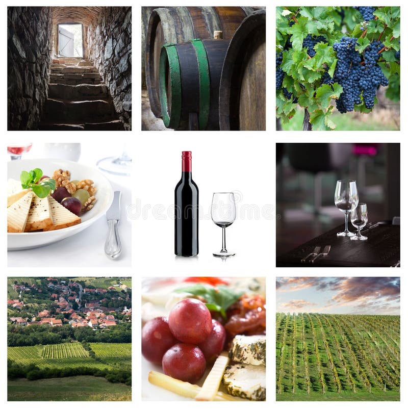 Nine Theme with Wine and Food Styllife Stock Image - Image of food ...