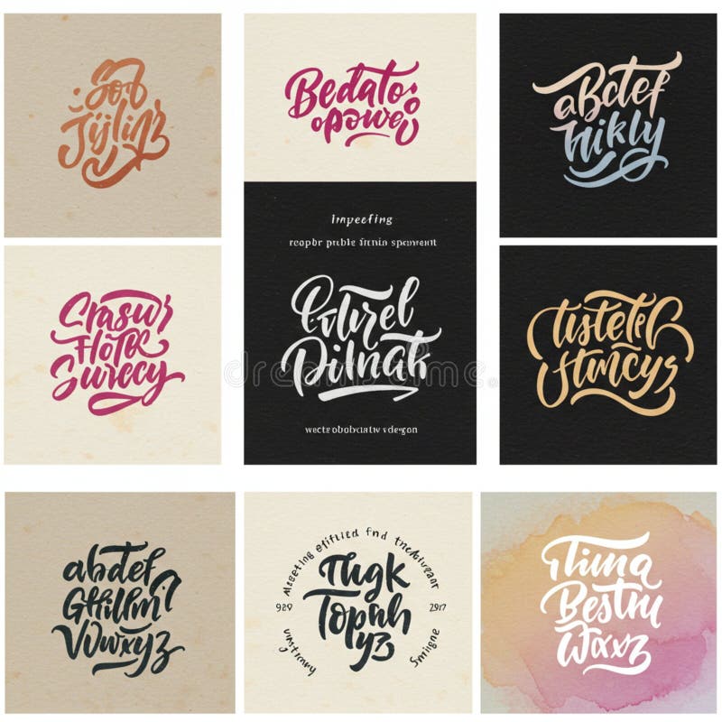 Nine Unique Typography Samples Featuring Stylized, Hand-drawn Letters ...