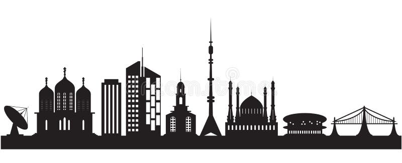 Nine Urban and Religious Buildings Stock Vector - Illustration of ...