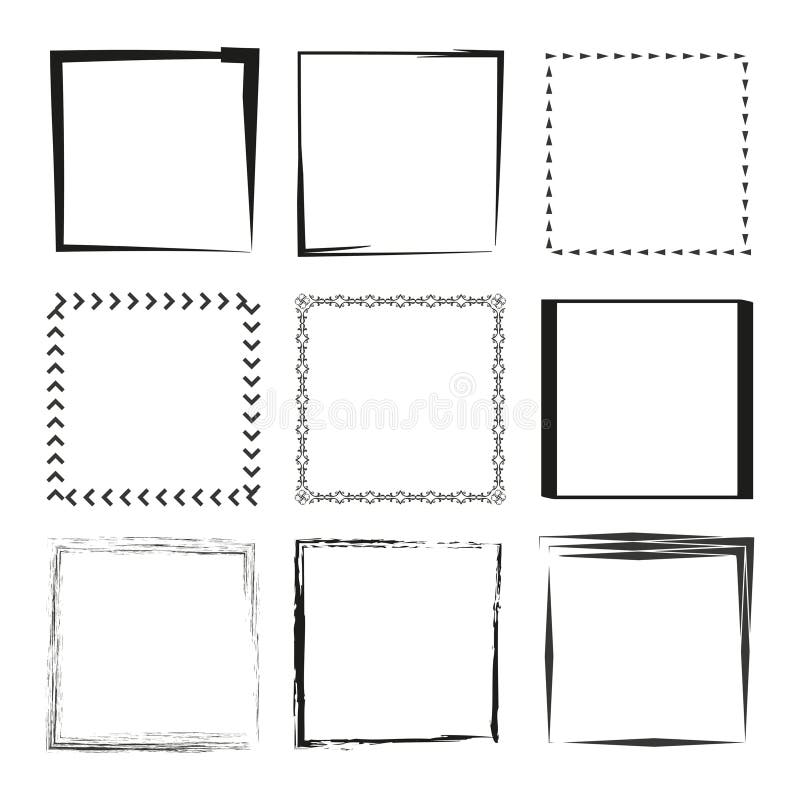 Nine Vector Frames Collection. Geometric and Decorative Styles. Ideal ...
