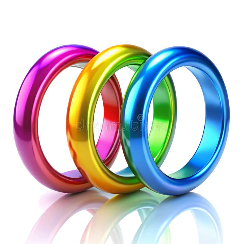 Nine Vibrant Colorful Rings Design Elements Stock Illustration ...